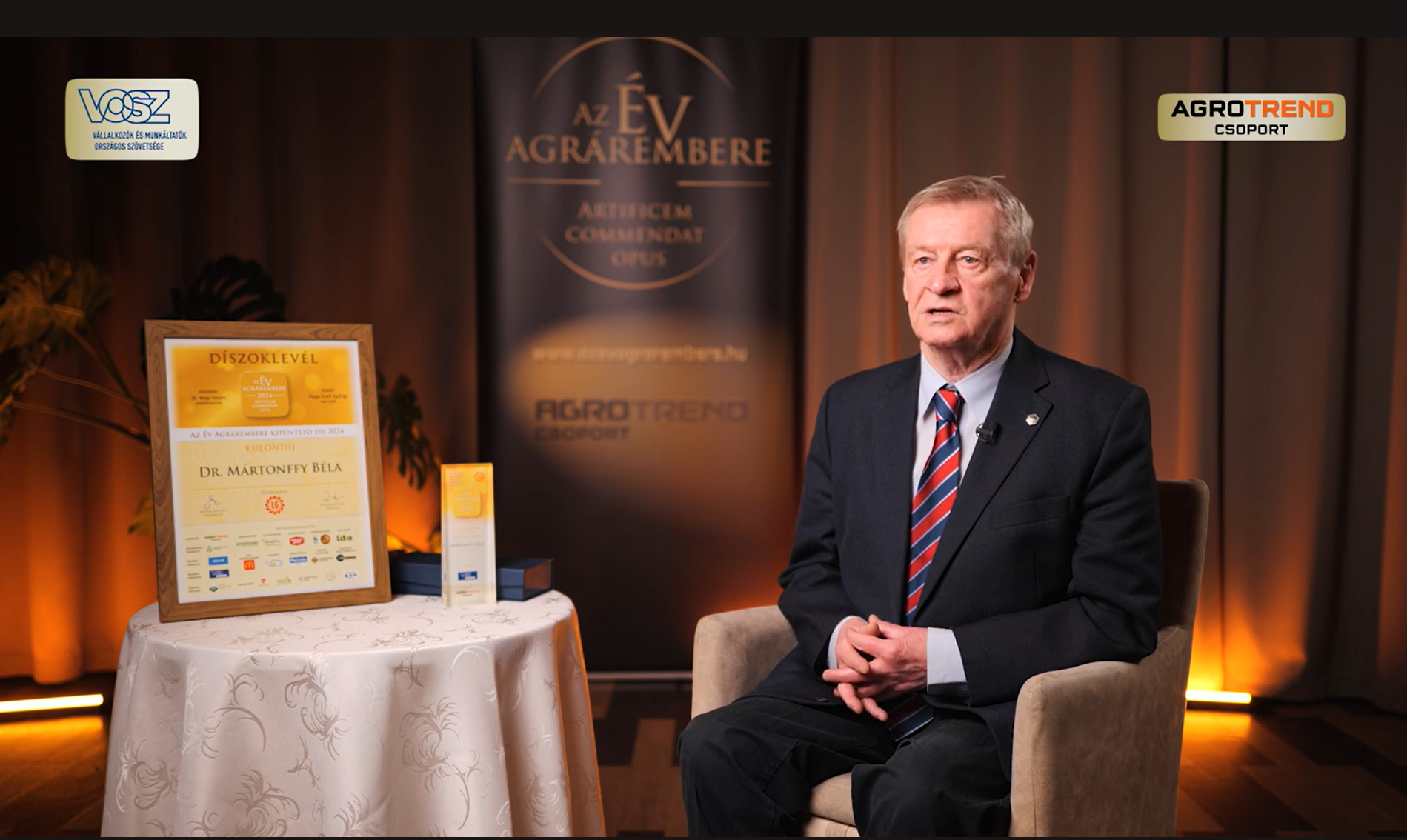 Az Év Agrárembere 2024 - Dr. Mártonffy Béla a VOSZ különdíjasa - Agrotrend